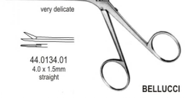 Bellucci Micro Mini Ear Scissors 4x1.5mm, 8cm